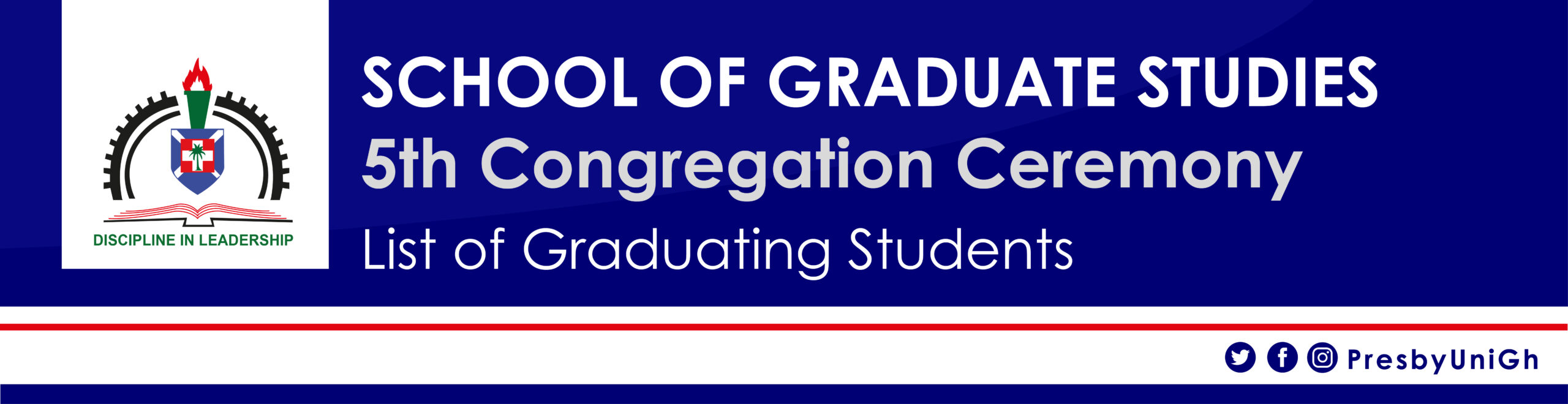 5th Congregation of the School of Graduate Studies: List of Graduating ...